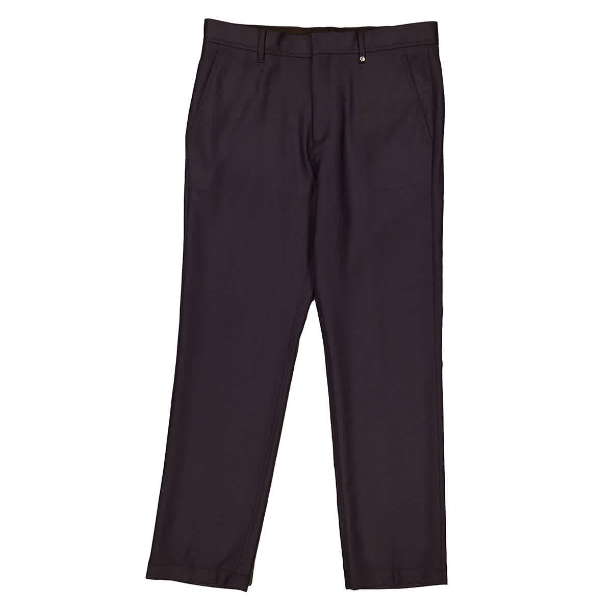 Burberry Men's Dark Navy Ezra Monogram Motif Wool Tailored Trousers ...