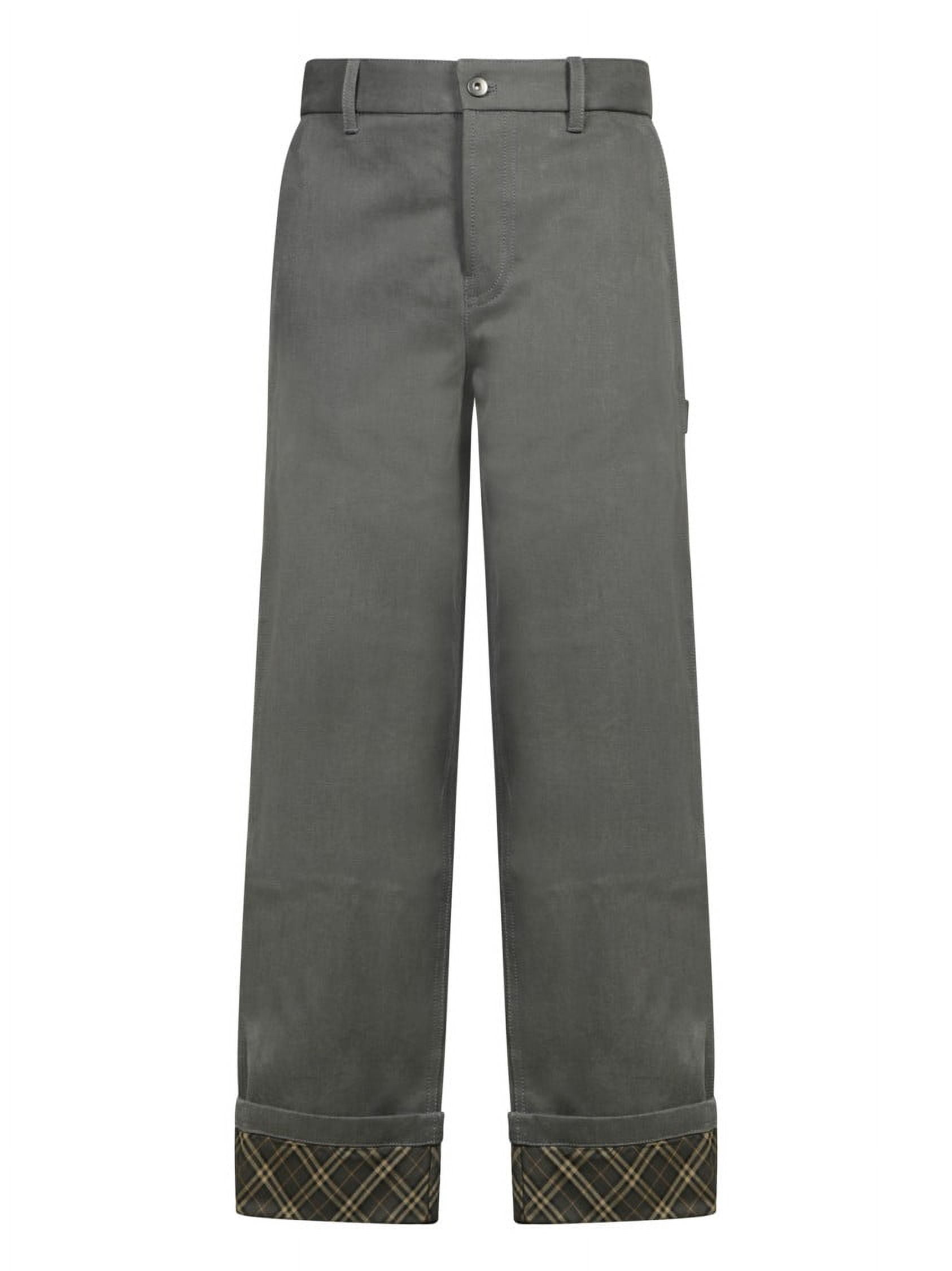 Burberry Men's Tailored Grey Trousers With Unique Cuff Detail Grey ...