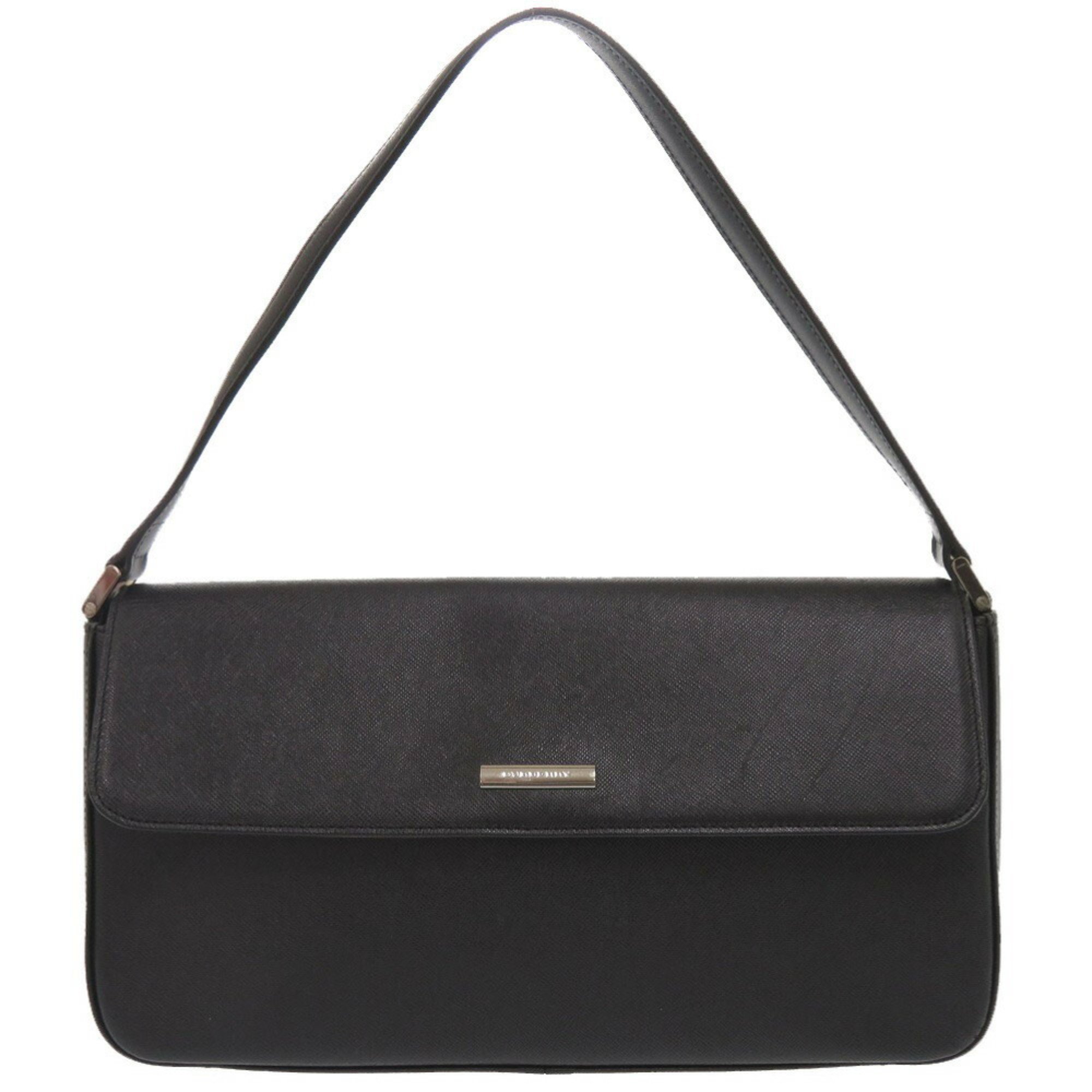 Pre-Owned Burberry Plate Nova Check Leather Black Bag 0991BURBERRY ...