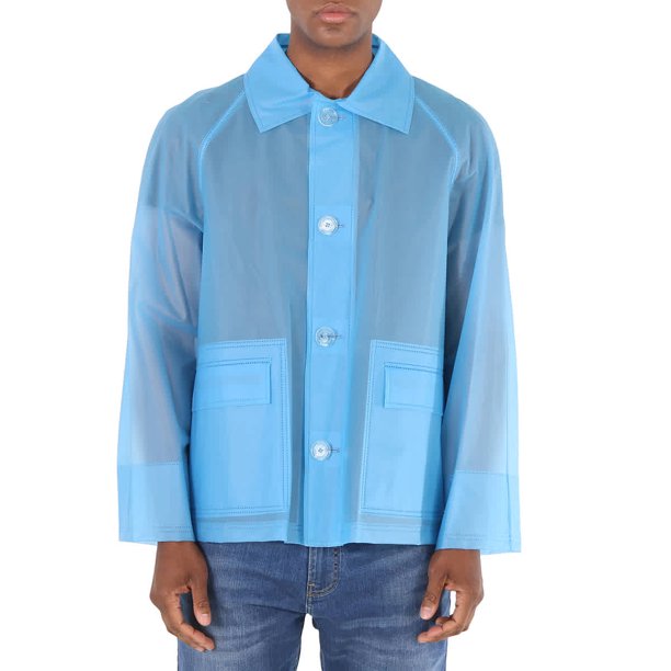Burberry Sky Blue Soft-touch Plastic Jacket, Brand Size 44 (US Size 34 ...