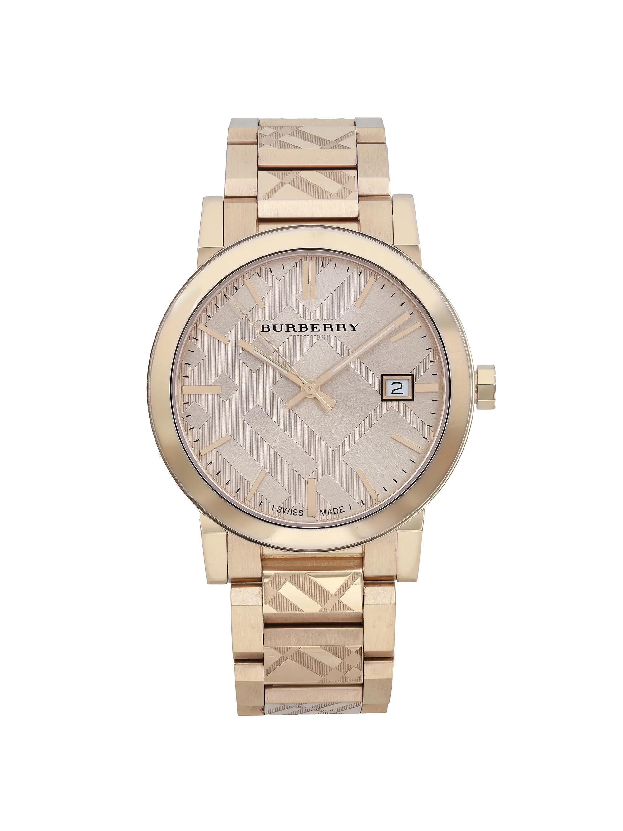 Burberry The City Gold Ion Plated Steel Gold Dial Quartz Unisex Watch ...