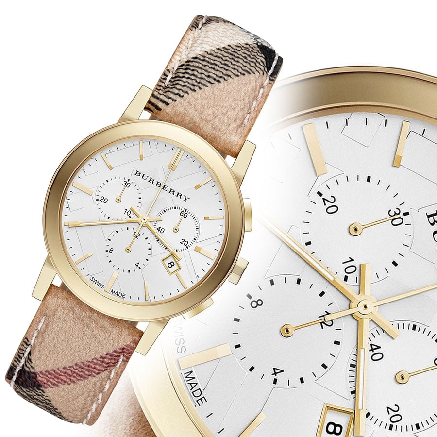 Burberry Watch, Women's Swiss Chronograph The City Haymarket Strap 38mm ...