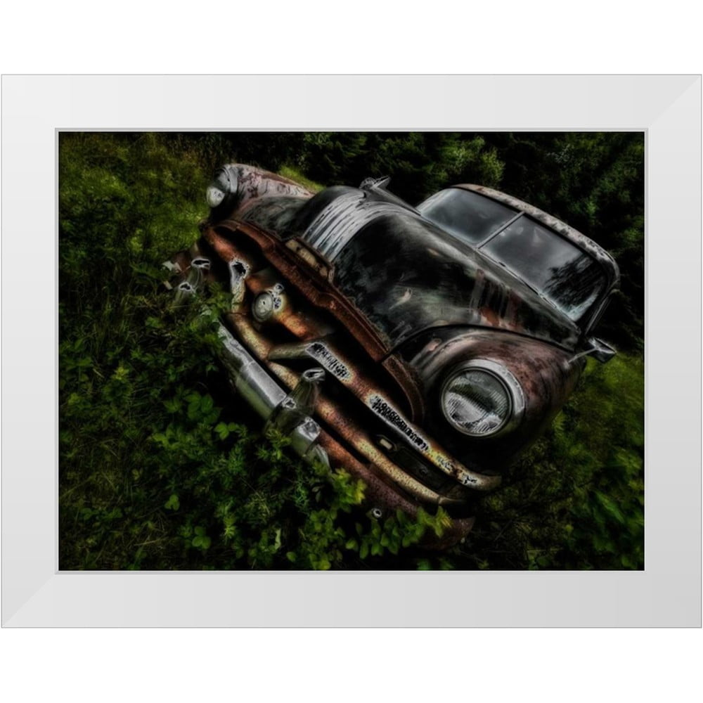 Burchett, P.H. 14x12 White Modern Wood Framed Museum Art Print Titled - Rusty Auto III - Walmart.com