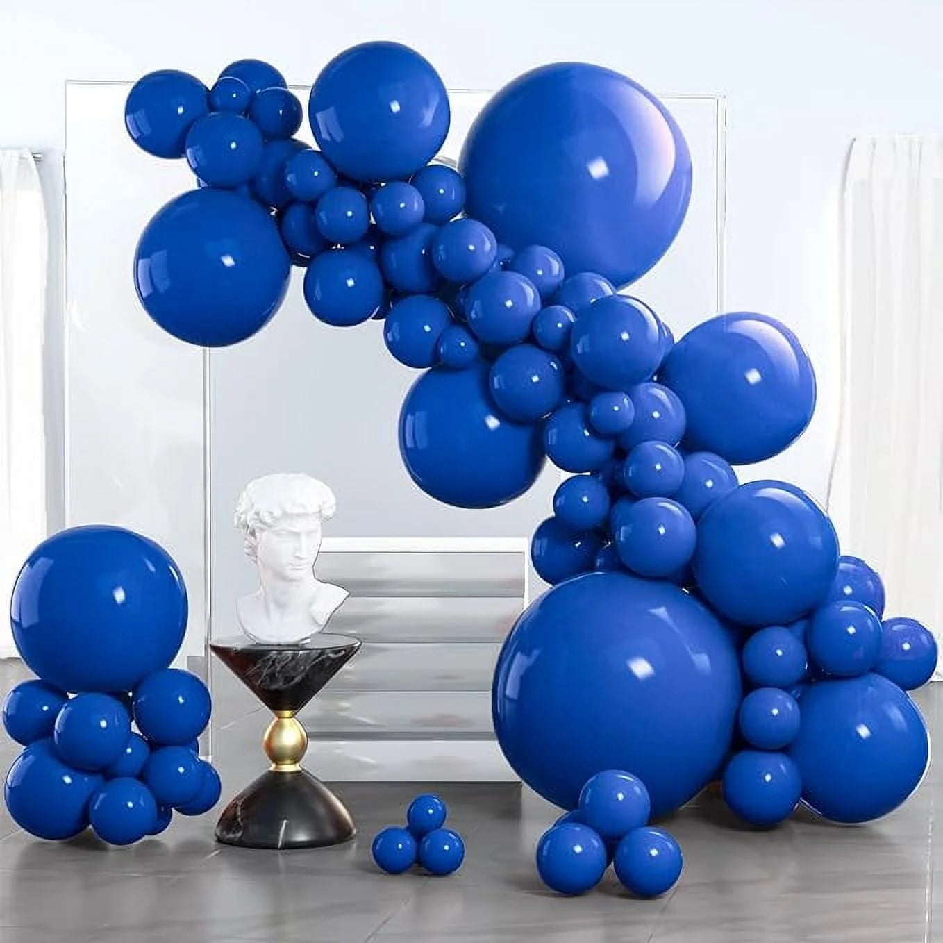 Burculy Dark Blue Latex balloons 18/12/10/5 Inch for Birthday, Baby ...