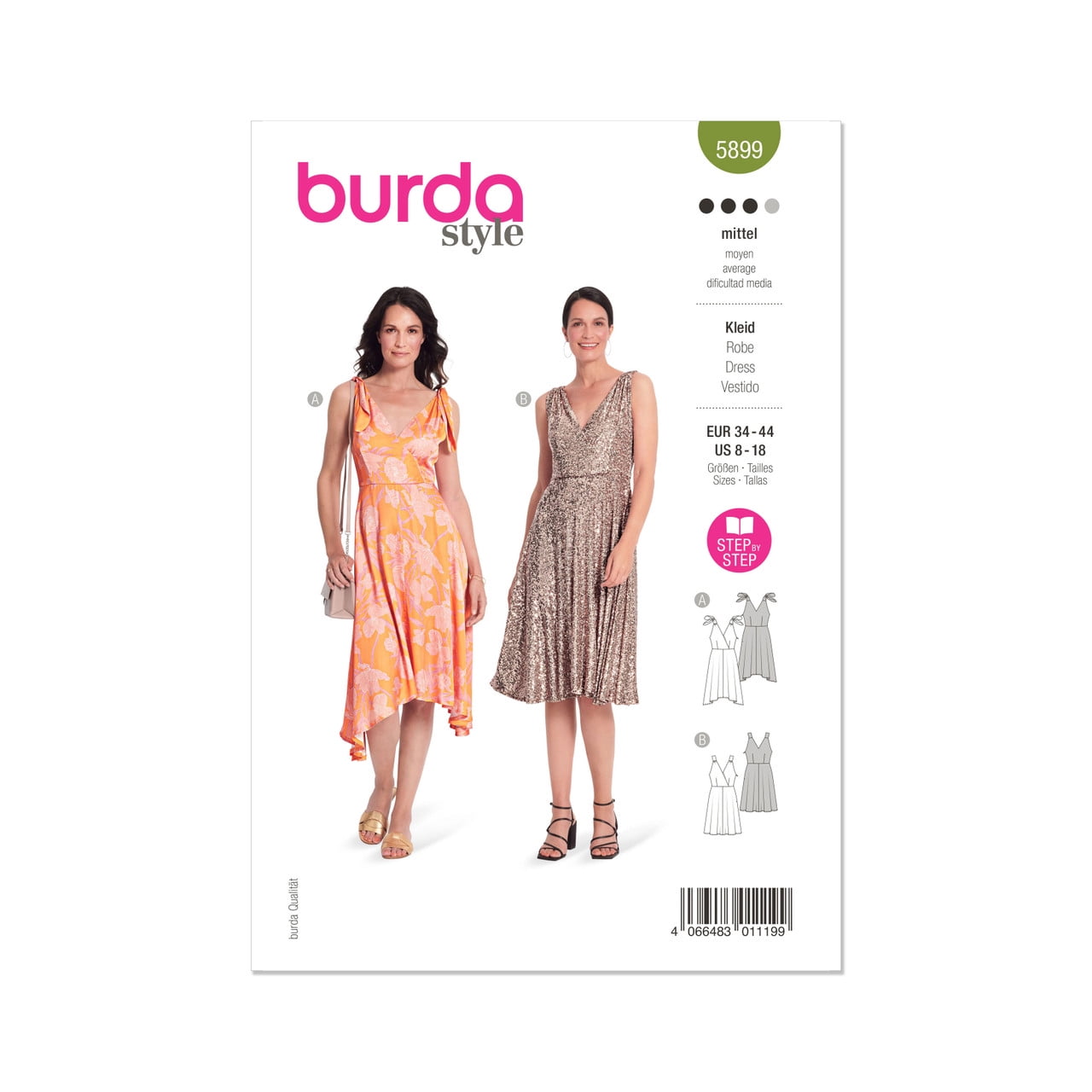 Burda Sewing Pattern 5899 Women 8-18 (34-44) - Walmart.com