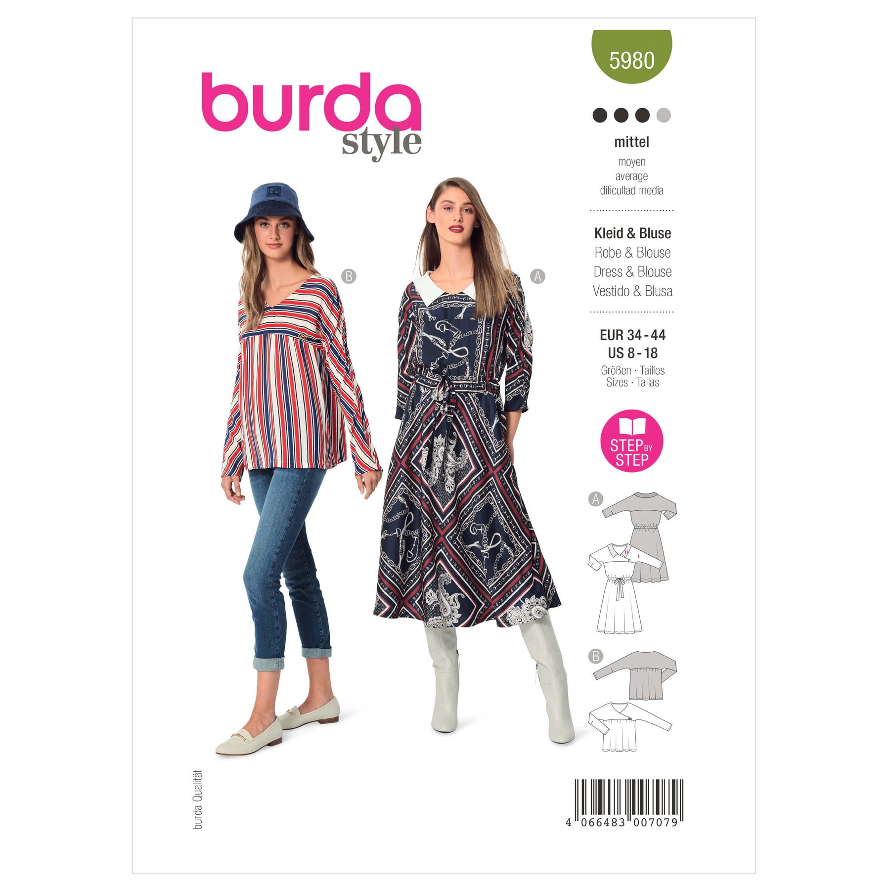Burda Sewing Pattern 5980 Women 8-18 (34-44) - Walmart.com