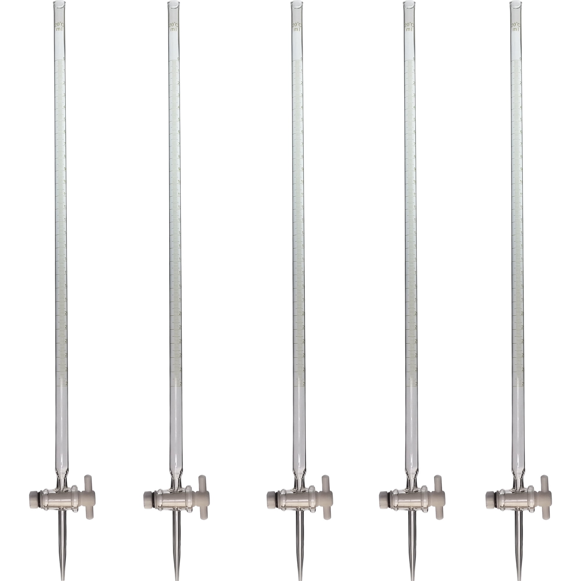 Burette, Borosilicate Glass with PTFE Stopcock, 25ml capacity. Pack of ...