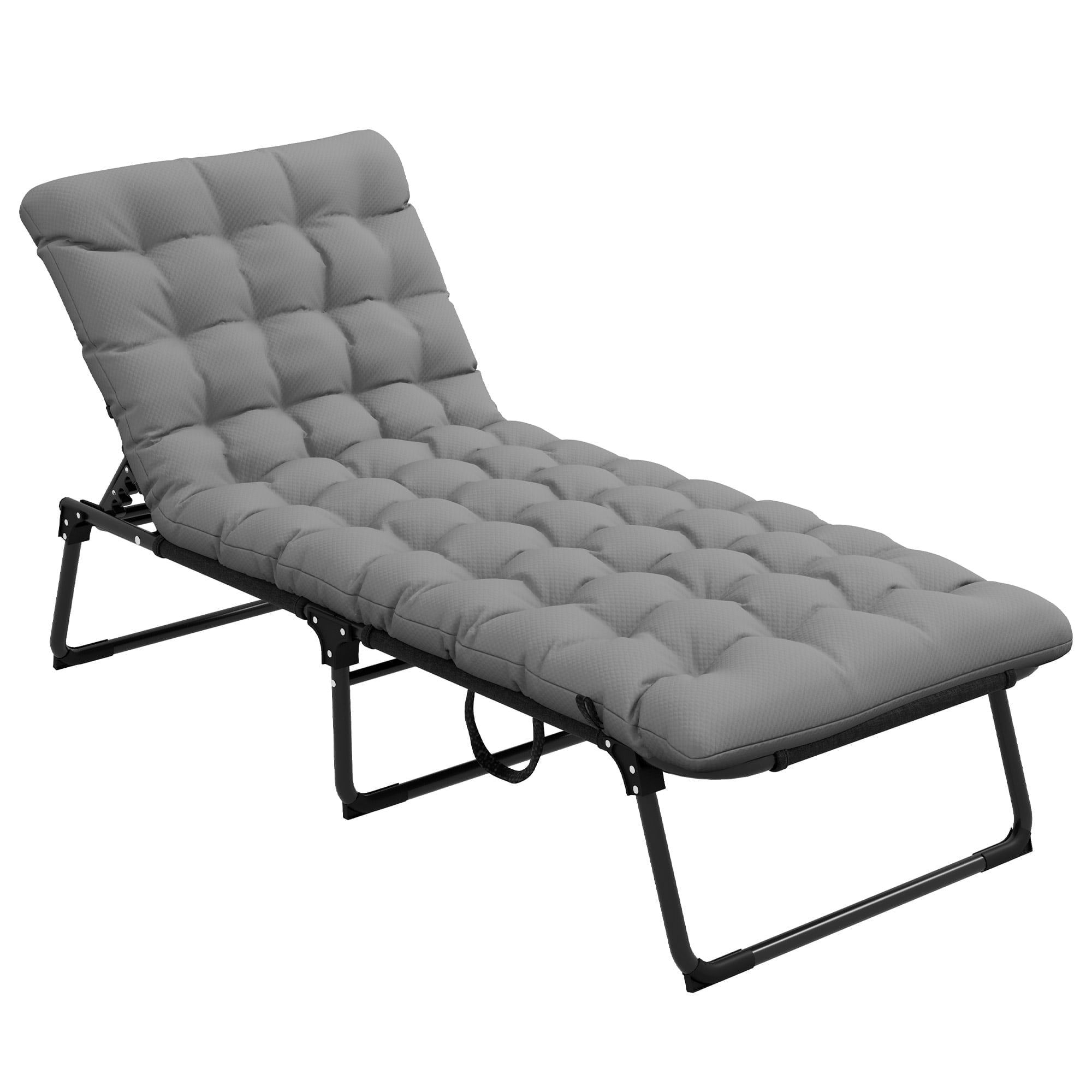 Burfoko 4-Position Folding Sun Lounger - Portable Chaise Lounge Chair ...