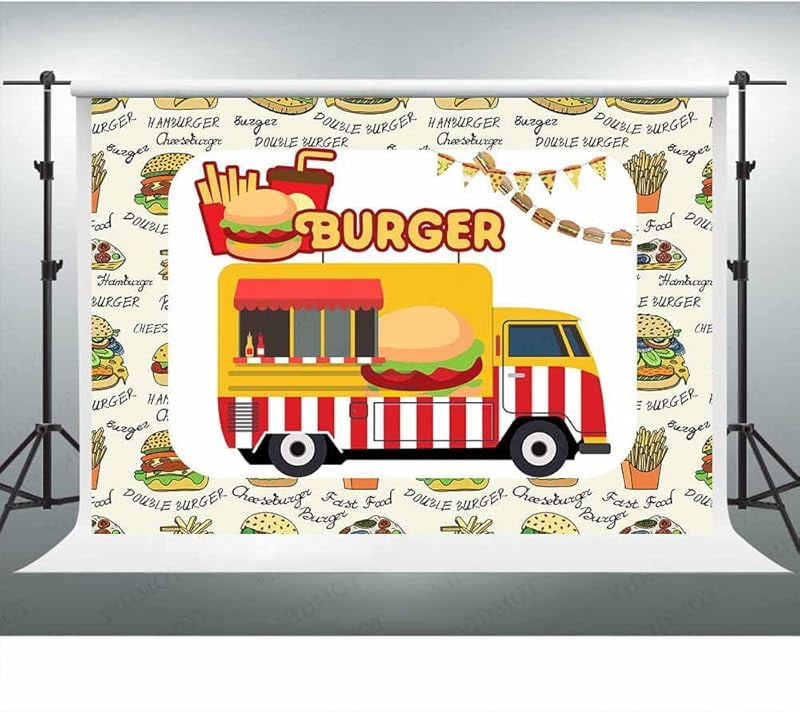 Burger Background for Food Booth Dinner Party Decoration Fast Food ...