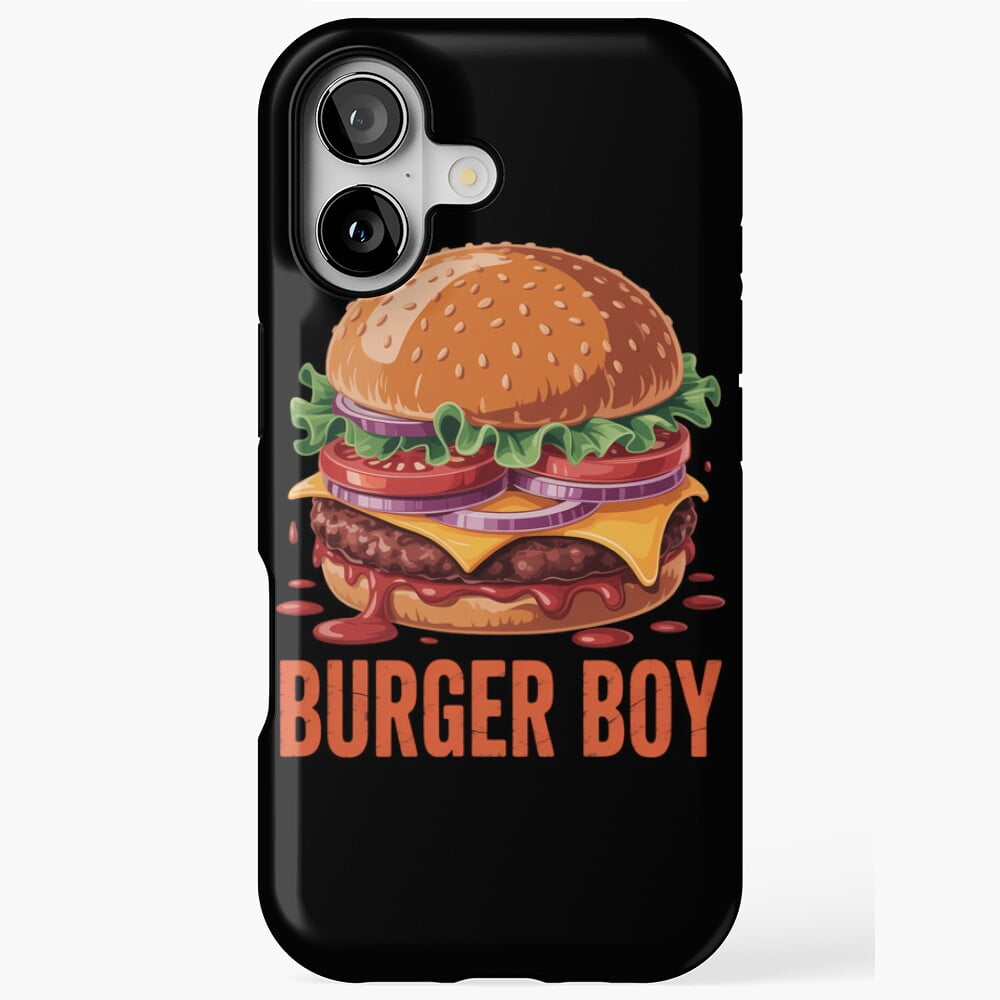 Burger Boy Funny Junk Food Cartoon Meme iPhone Tough Case for 11/12/13 ...
