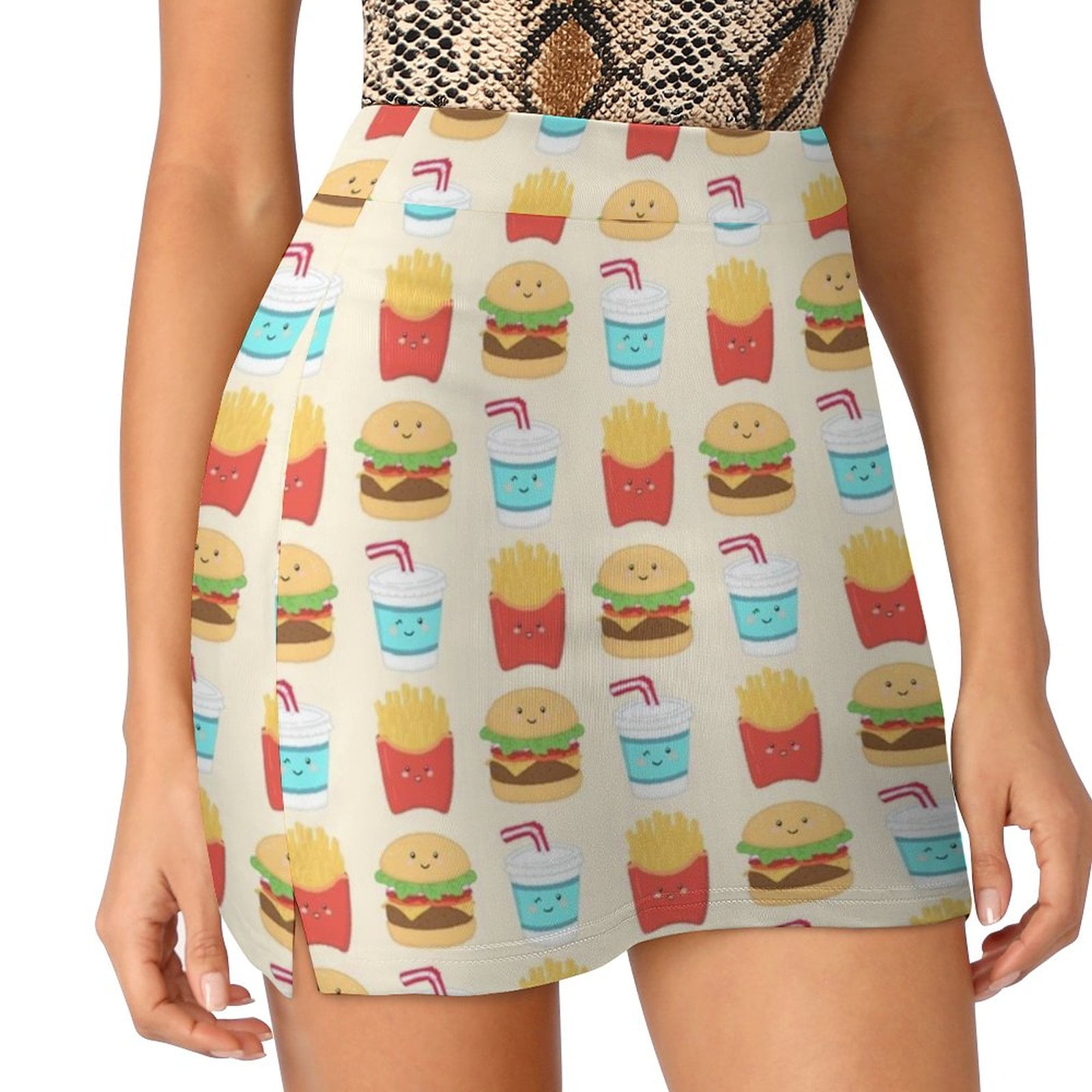 Burger Buddies Repeating Pattern Skirts Woman Fashion 2025 Pant Skirt ...