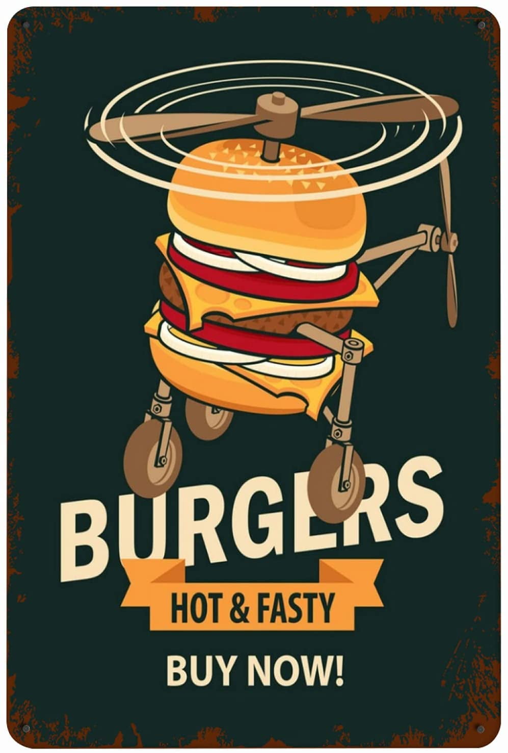 Burger Buy Now Aluminum Signs Metal Vintage Pub Aluminum Sign Wall ...