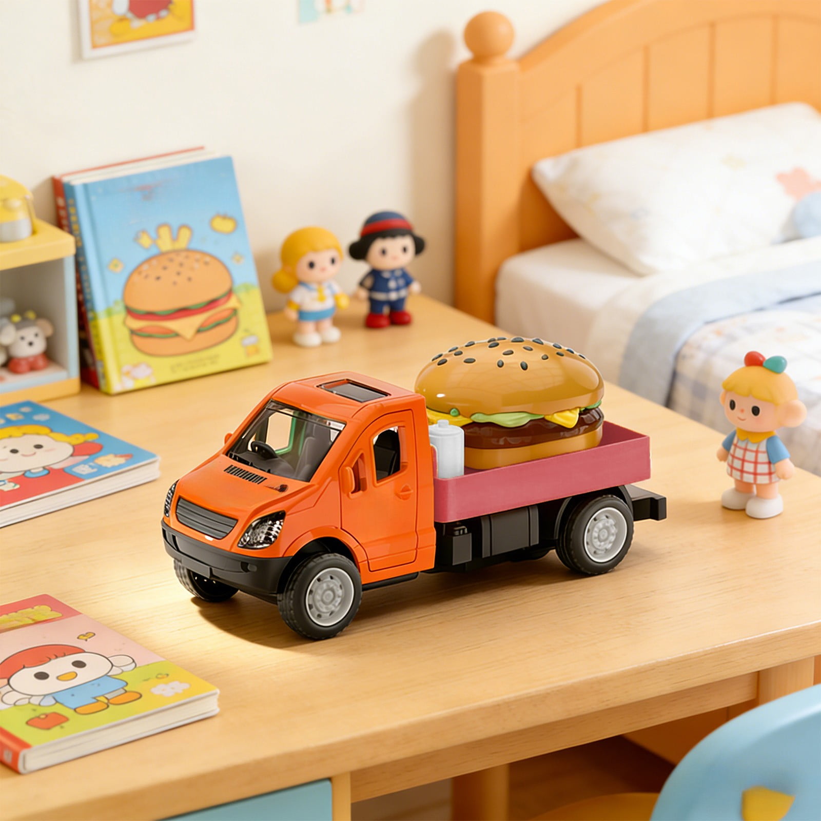 Burger Car Toy Model – Fun Inertial Drive, Realistic Food Design ...