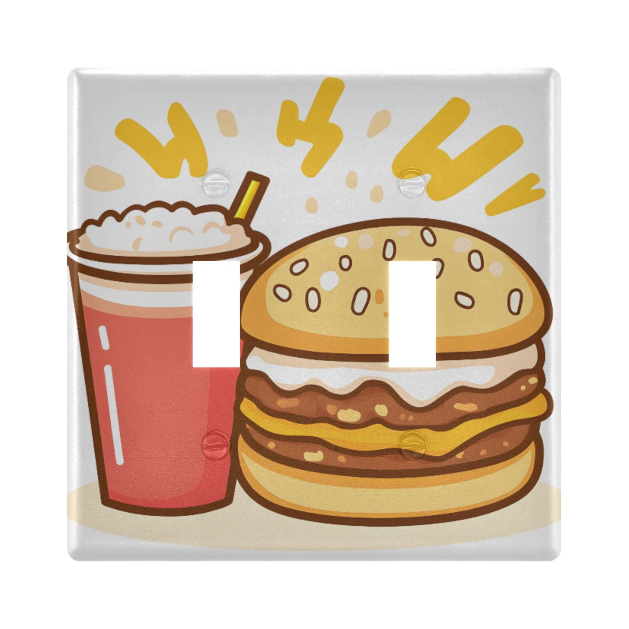 Burger Cola Fireproof Switch Plate with Rounded Edges 3-Hole Screws ...