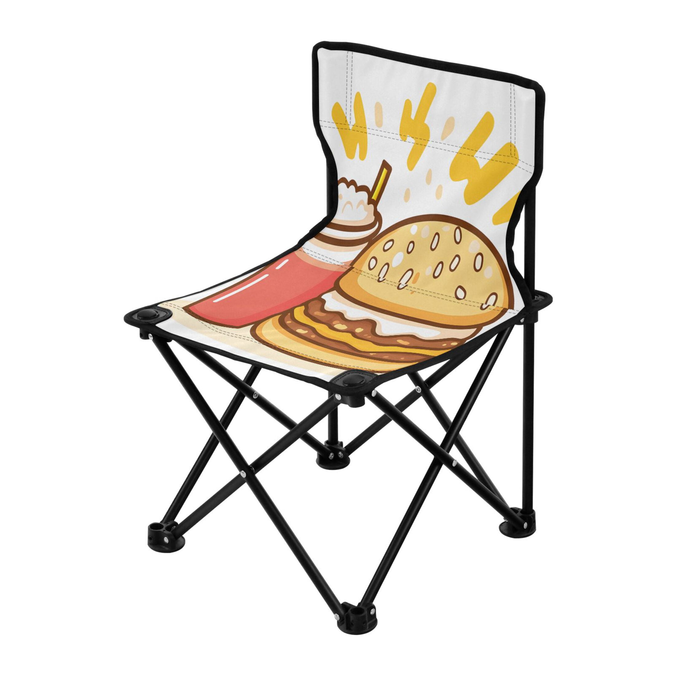 Burger Cola Kids Camping Chairs Folding Chair for Children 14.5x14.5in ...