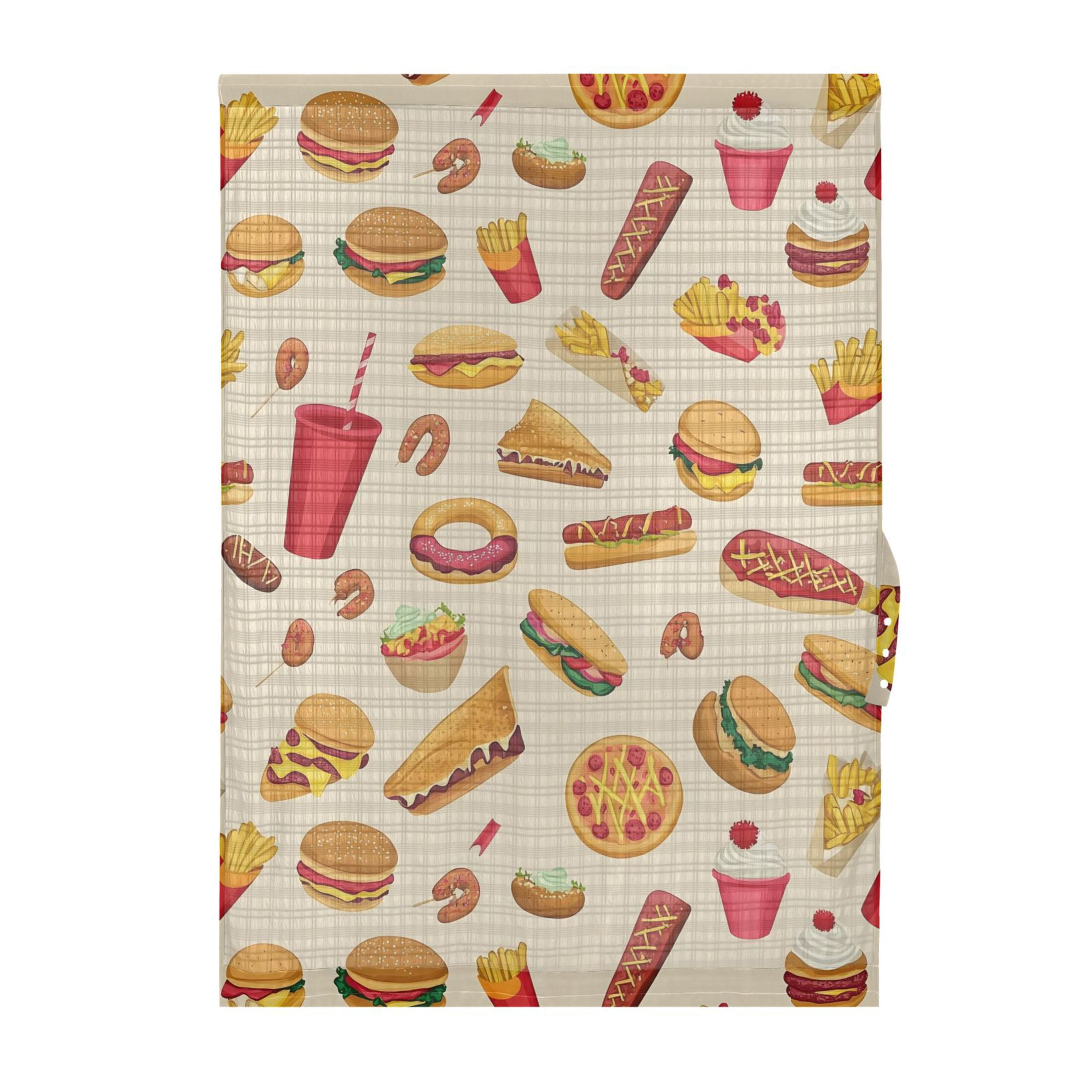Burger Cola Pattern Door Curtain Sheer Privacy Light Filtering Window ...