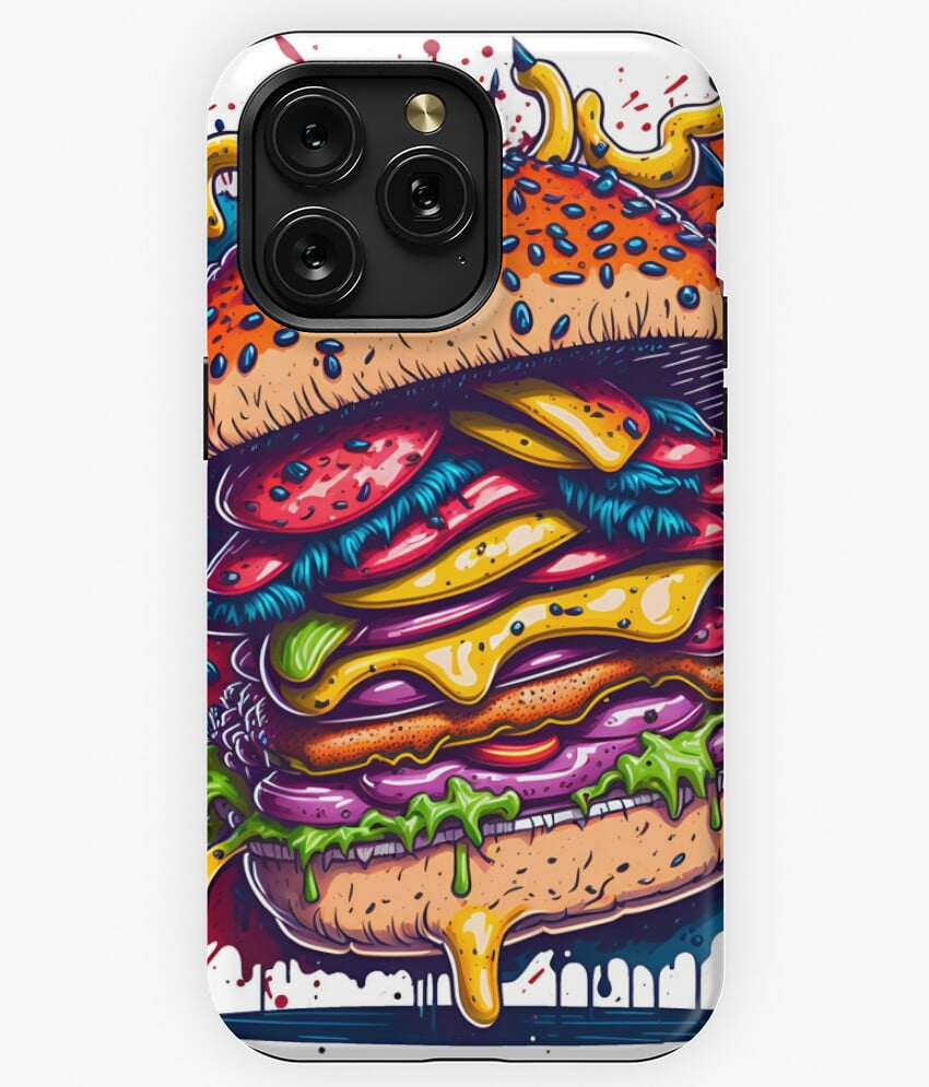 Burger Colors Splash Abstract Food Paint Art A6399 Phone Case for ...