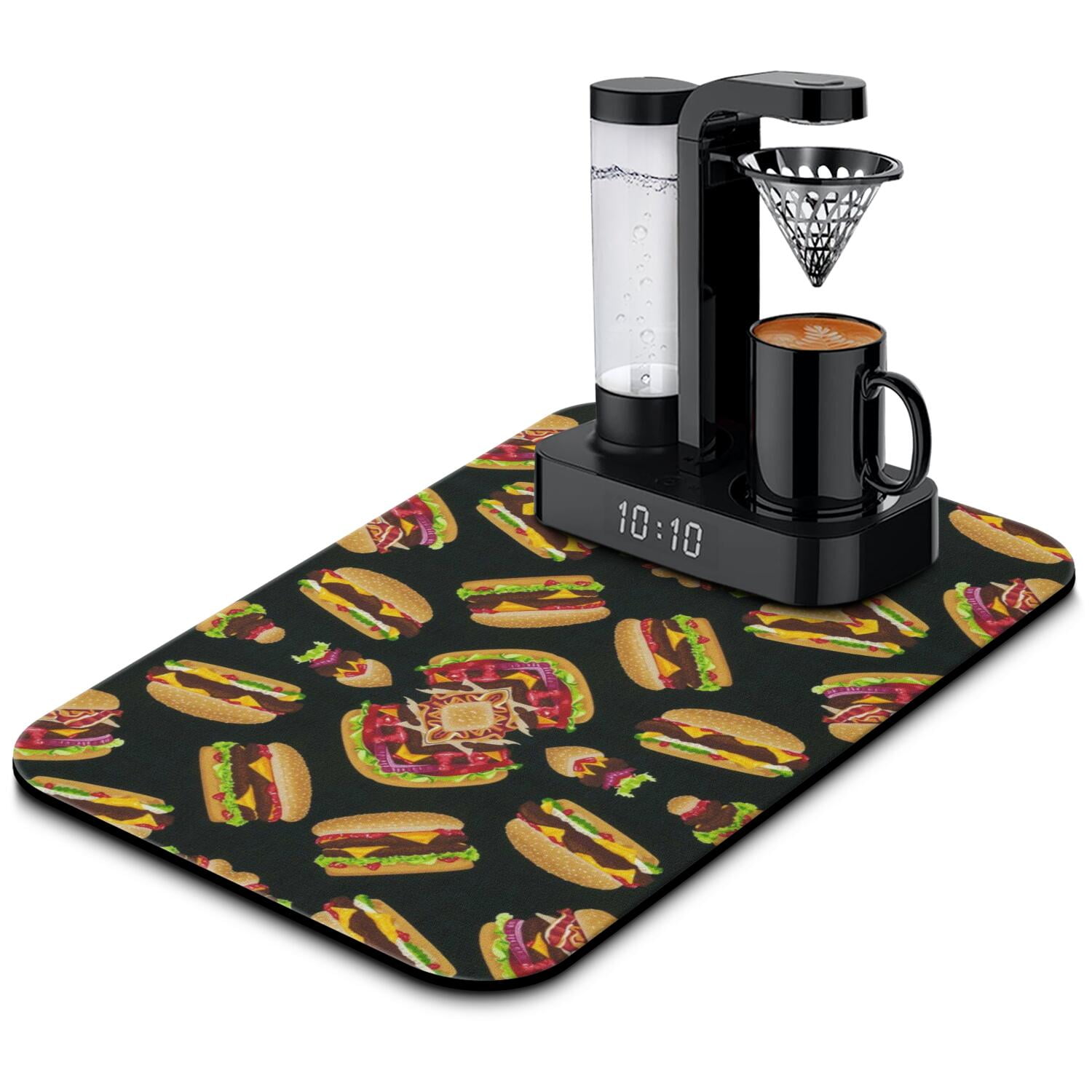Burger Dish Drying Mat, Foodie Breakfast Junk Food American Food ...