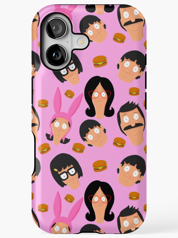 Burger Family Bubble Gum Pink Print Phone Case for iPhone 17 16 15 14 ...