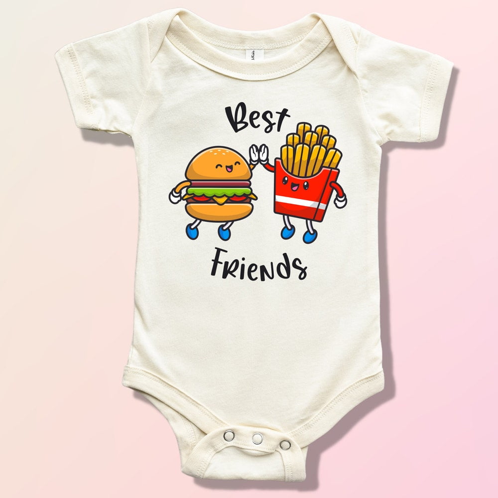 Burger And Fries Best Friends Baby Bodysuit, Funny Burger Bodysuit ...