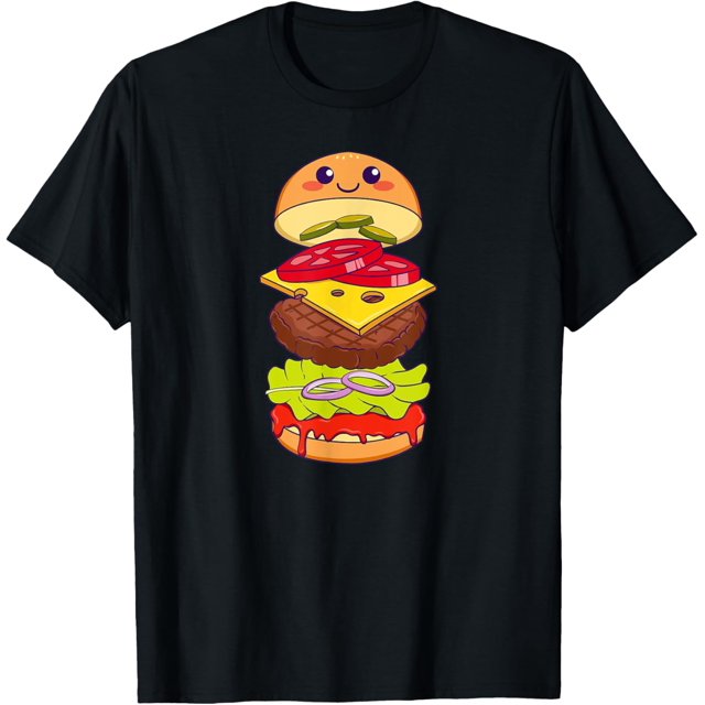 Burger Hamburger Cheeseburger Fastfood Comic Gift T-Shirt - Walmart.com