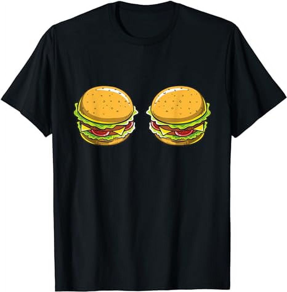 Burger Hamburger Funny Big Boobs T Shirt