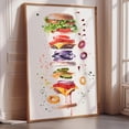 Burger Ingredients Wall Art Food Modern Kitchen Decor Fast Food ...
