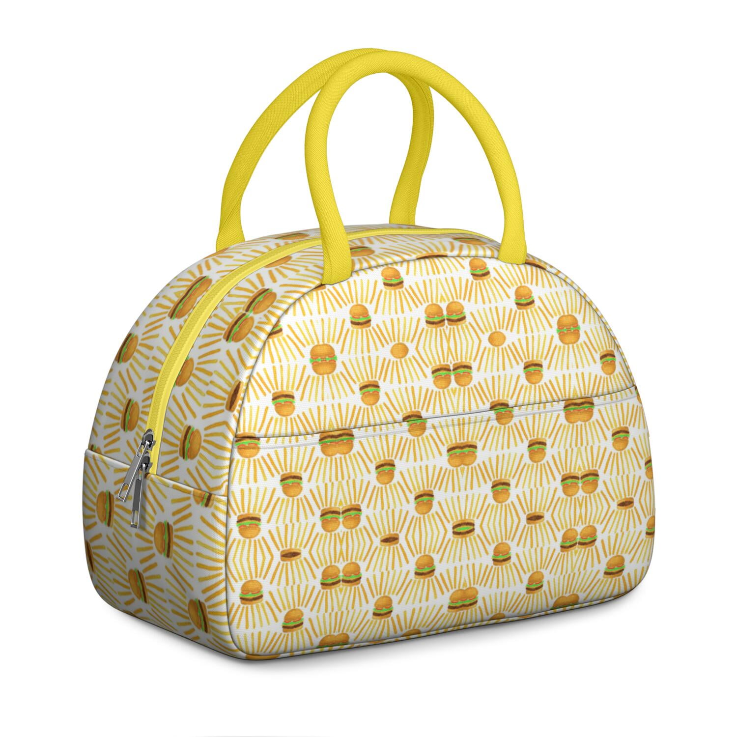 Burger Lunch Bag for Women – Insulated Sandwich Tote with American Food ...