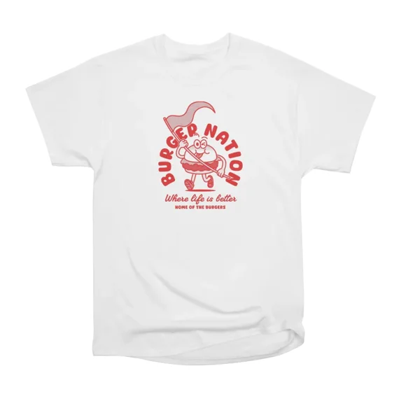 Burger Nation T-Shirt Tee Gift For Him Merch For Her Apparel For Friend ...