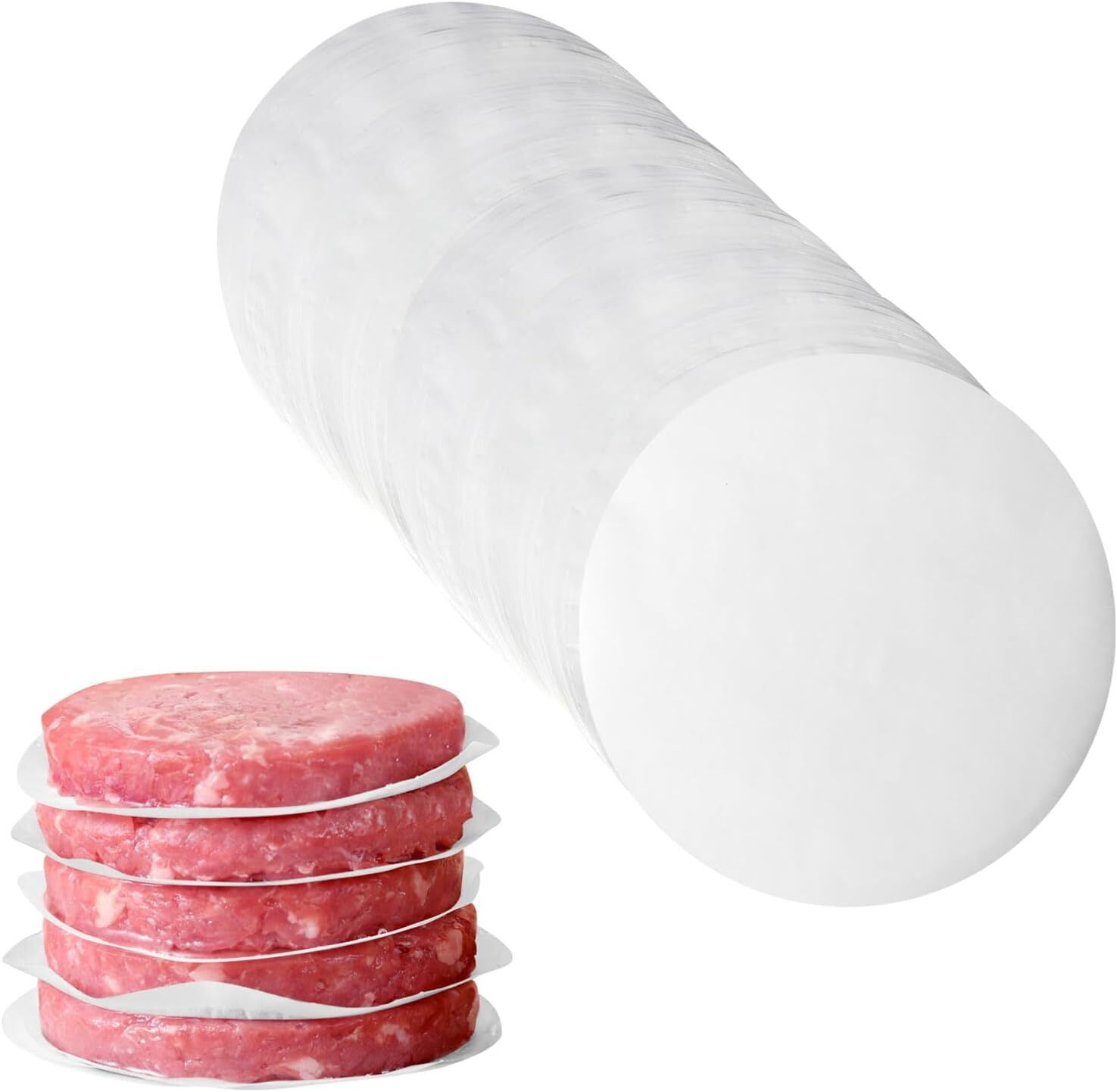 Burger Patty Paper Round 4.5 Inch Set of 200 Non Stick Pad for Press ...