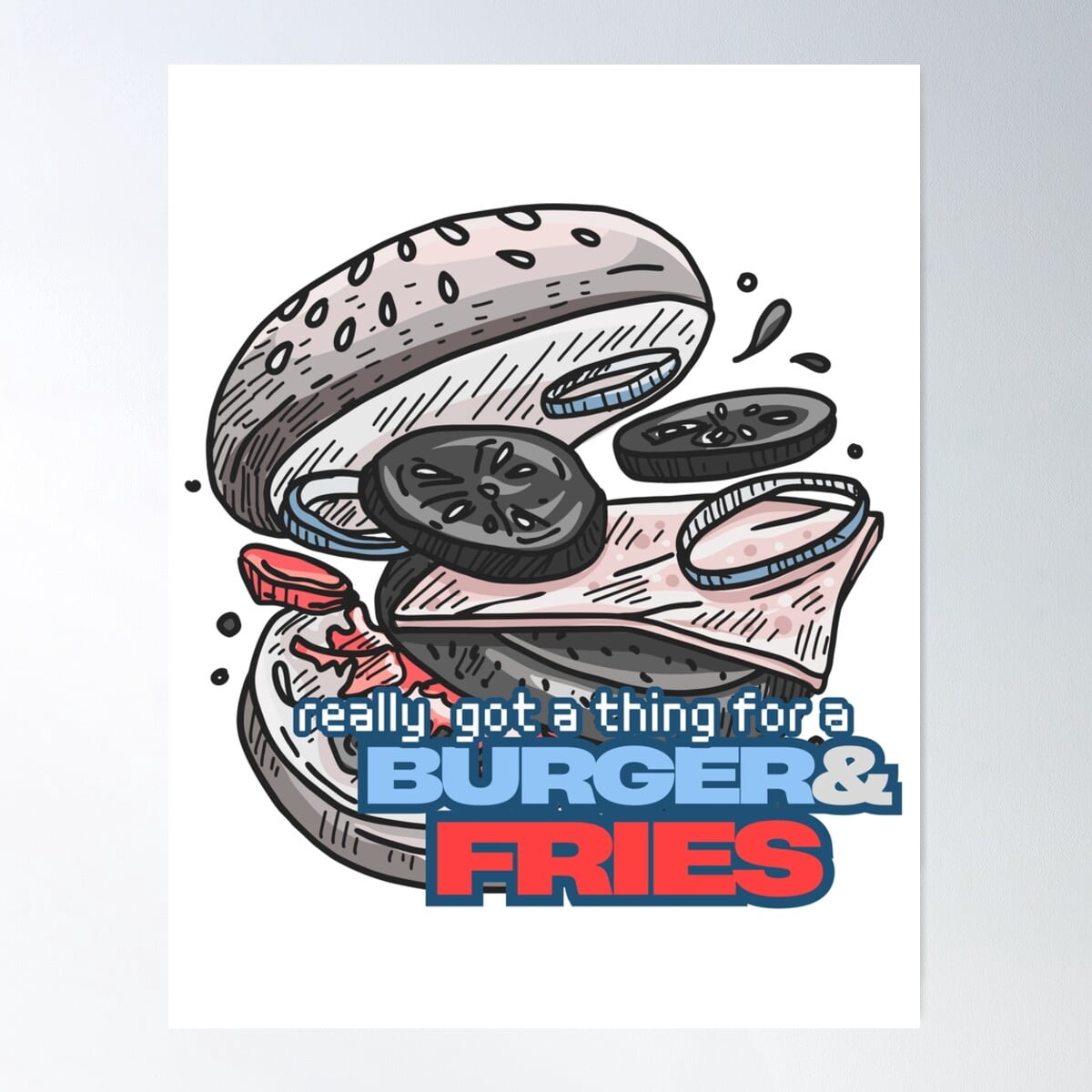 Burger Poster Wall Art, Modern Wall Decor For Living Room Bedroom ...