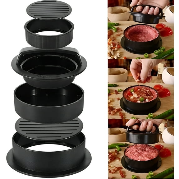Burr Press Hamburr Patty Maker Slider Stuffed Regular Patties Cookery ...