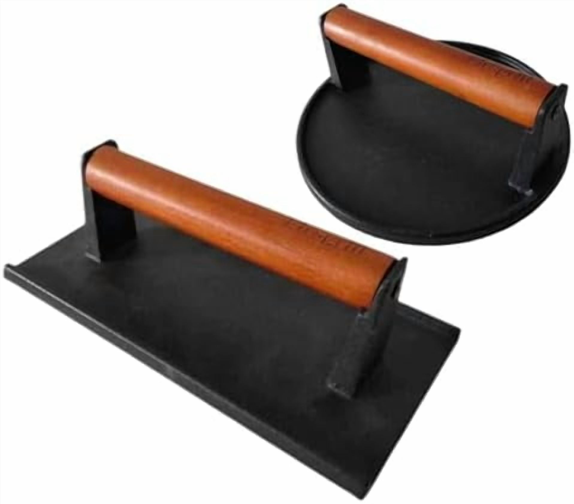 Burger Press 7.08" Round & 8.3”X4.3”Rectangle Heavy-Duty Cast Iron ...