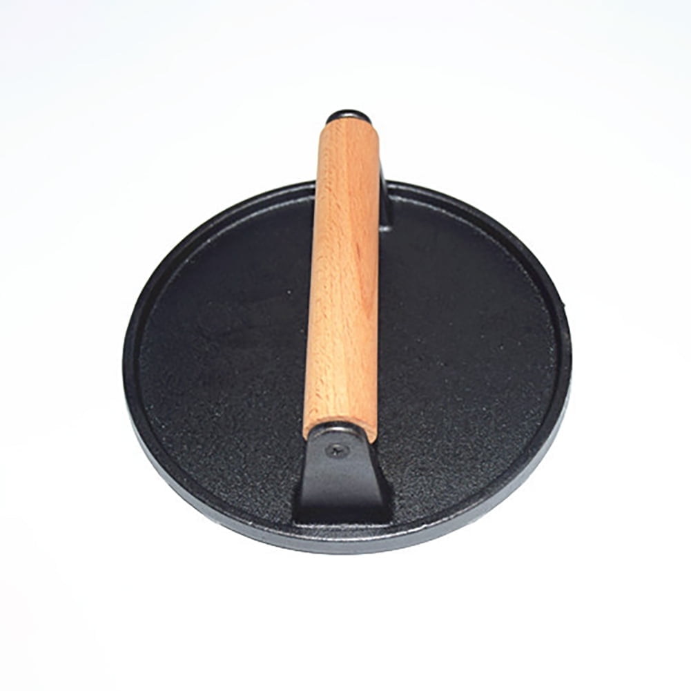 Burger Press 7" Round,Heavy-Duty Cast Iron Smash Burger Press Meat ...
