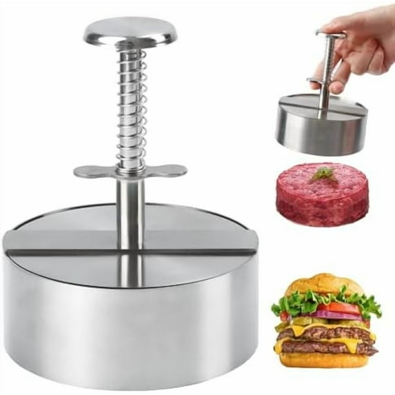 Burger Press, Adjustable Hamburger Patty Maker Food Grade 304 Stainless ...