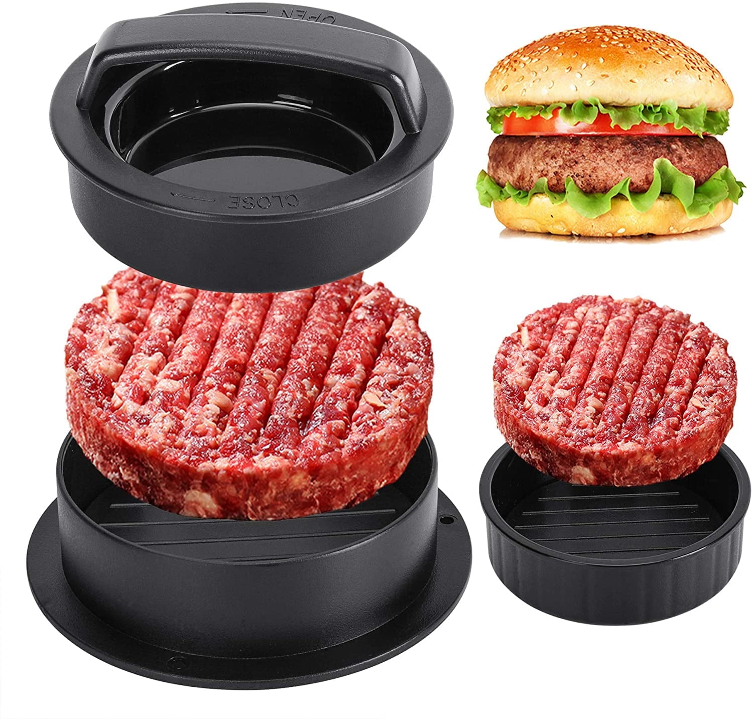Burger Press Hamburger Patty Maker Slider Press Stuffed Burger Patty ...