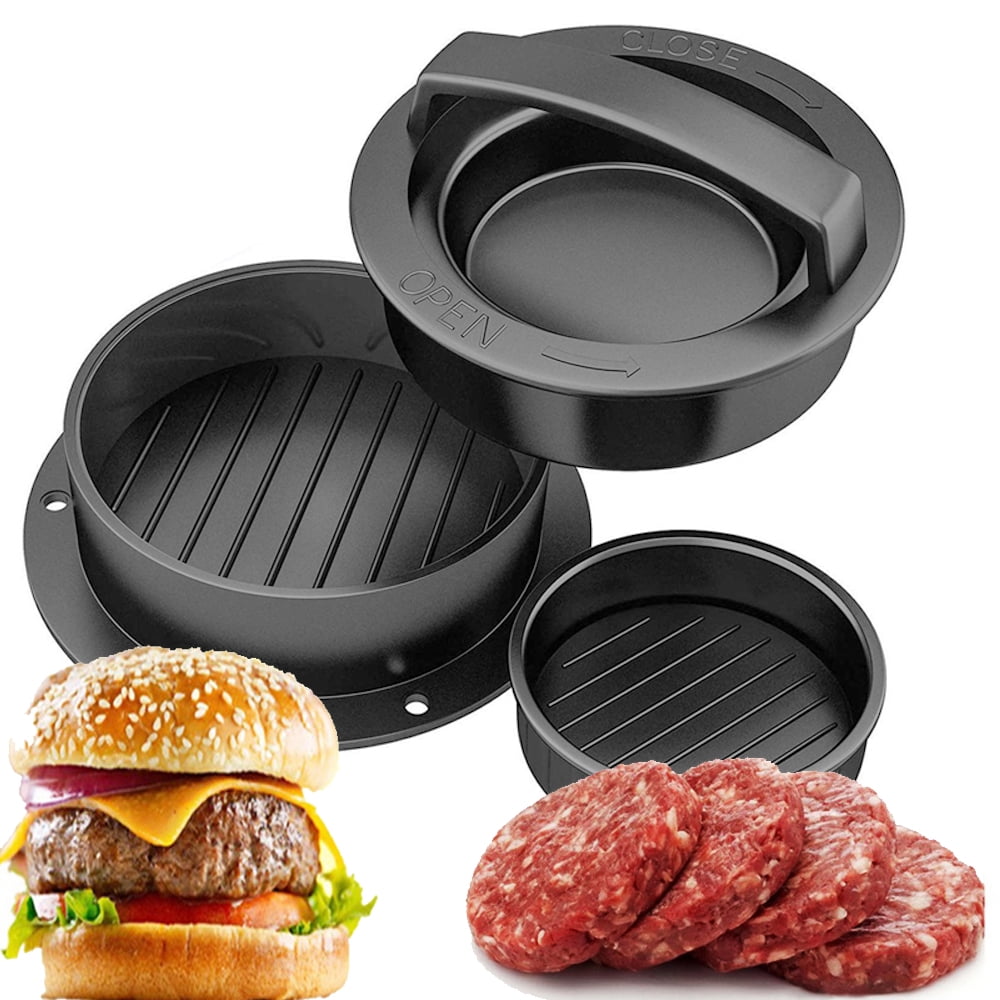 Non-Stick Burger Press Patty Maker, Hamburger Mold Kit for Stuffed ...