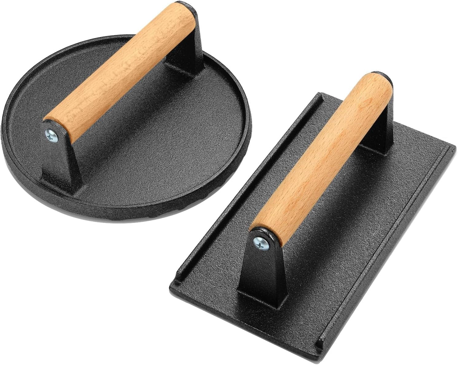 Burger Press,Rectangle Heavy-Duty Cast Iron Smash Bacon Press Meat ...
