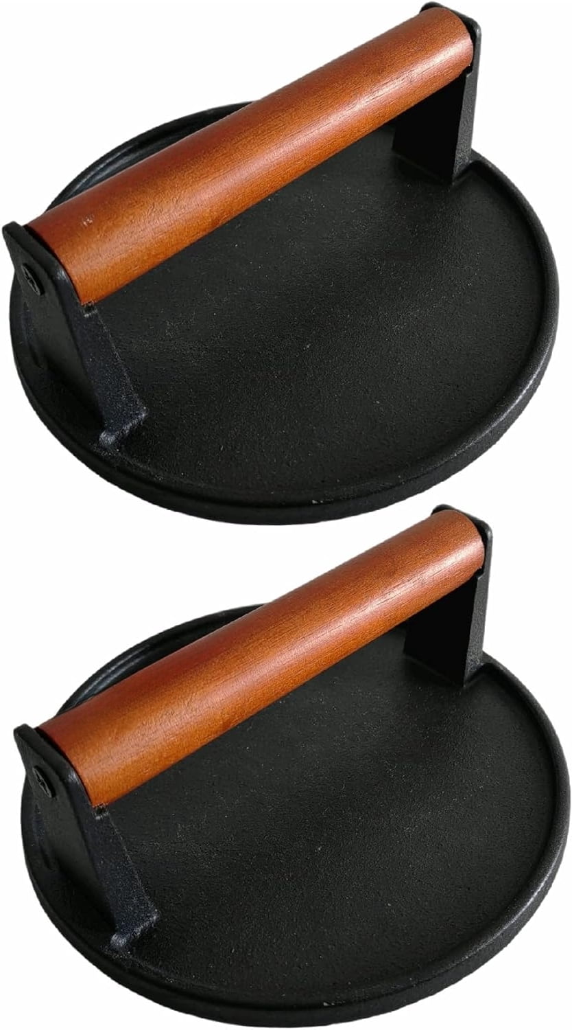 Burger Press Round,Heavy-Duty Cast Iron Smash Burger Press Meat Steak ...