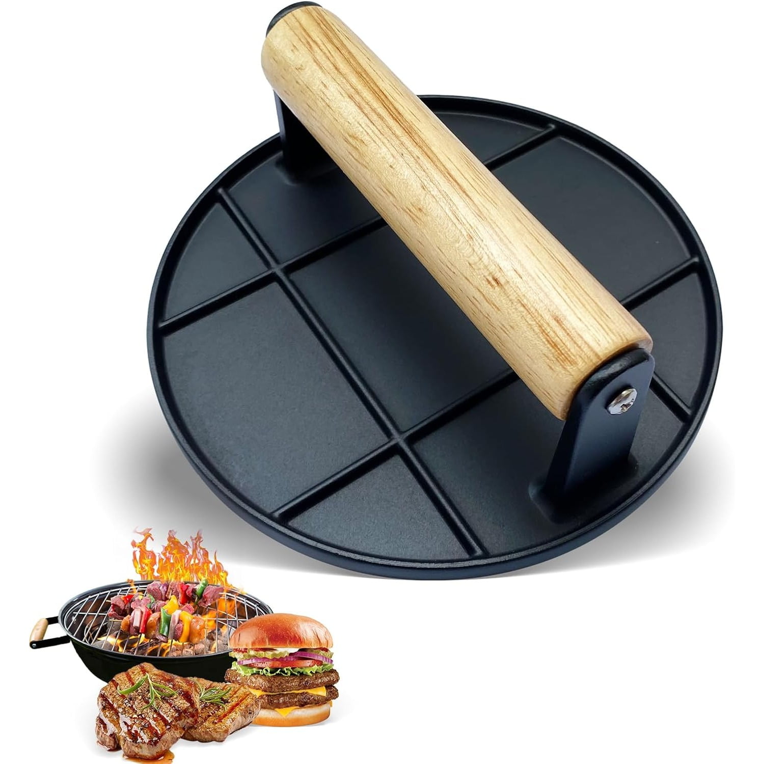 Burger Press,Smash Burger Press for Griddle with Wood Handle,Burger ...
