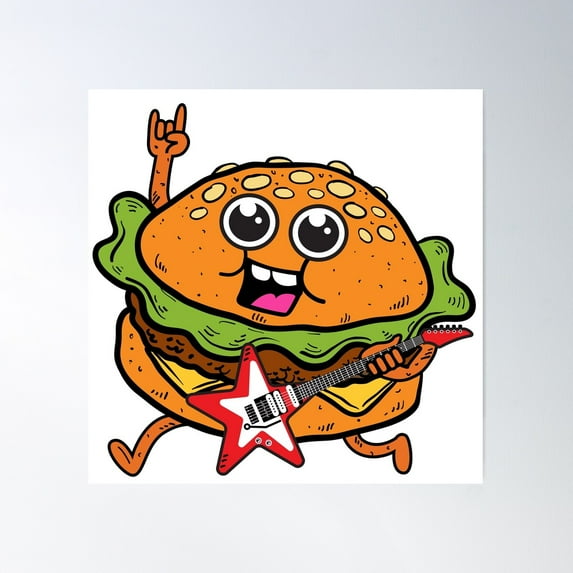 Burger Rocks Poster Wall Art, Modern Wall Decor For Living Room Bedroom ...