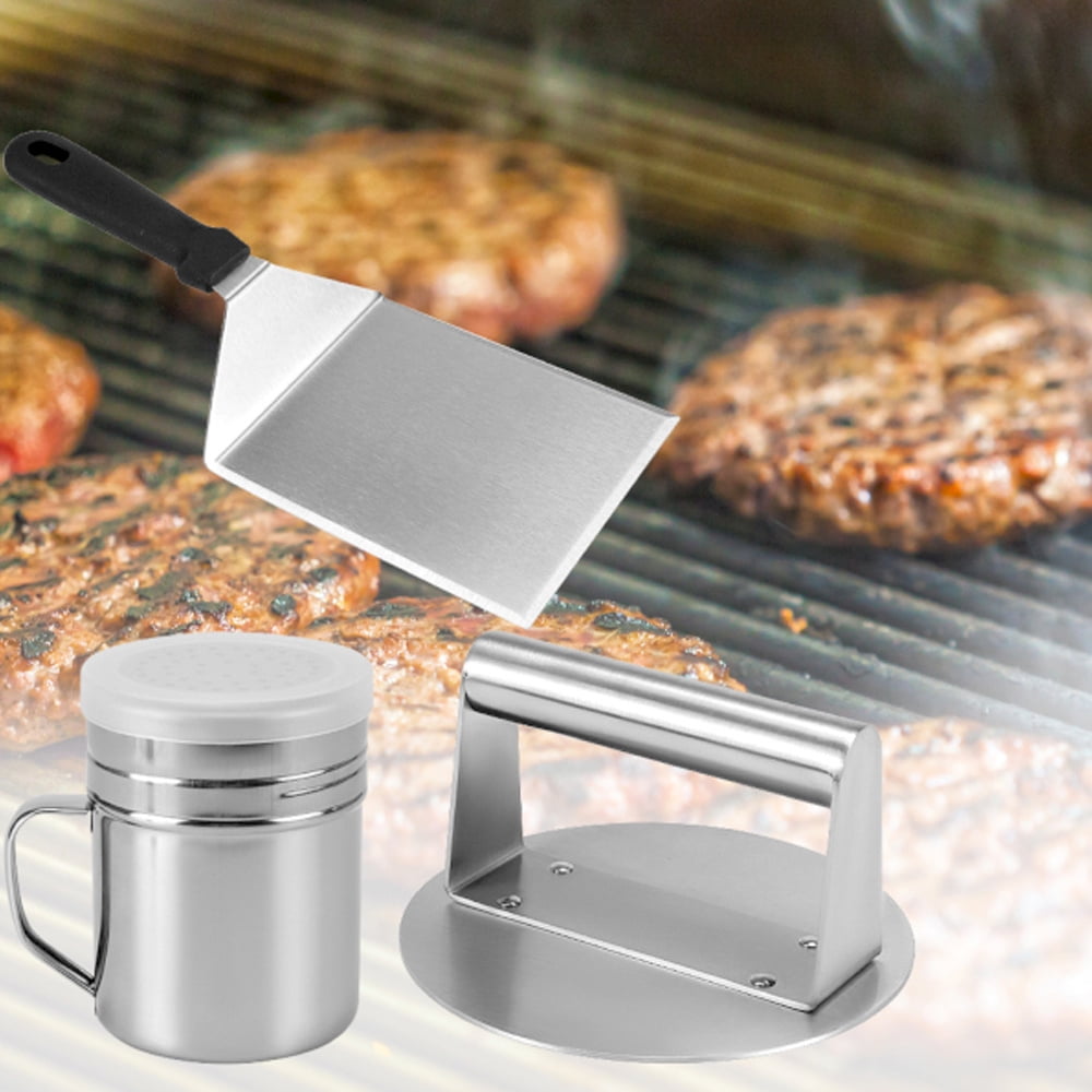 Burger Smasher Tool Set - Stainless Steel Smash Burger Press Kit with ...