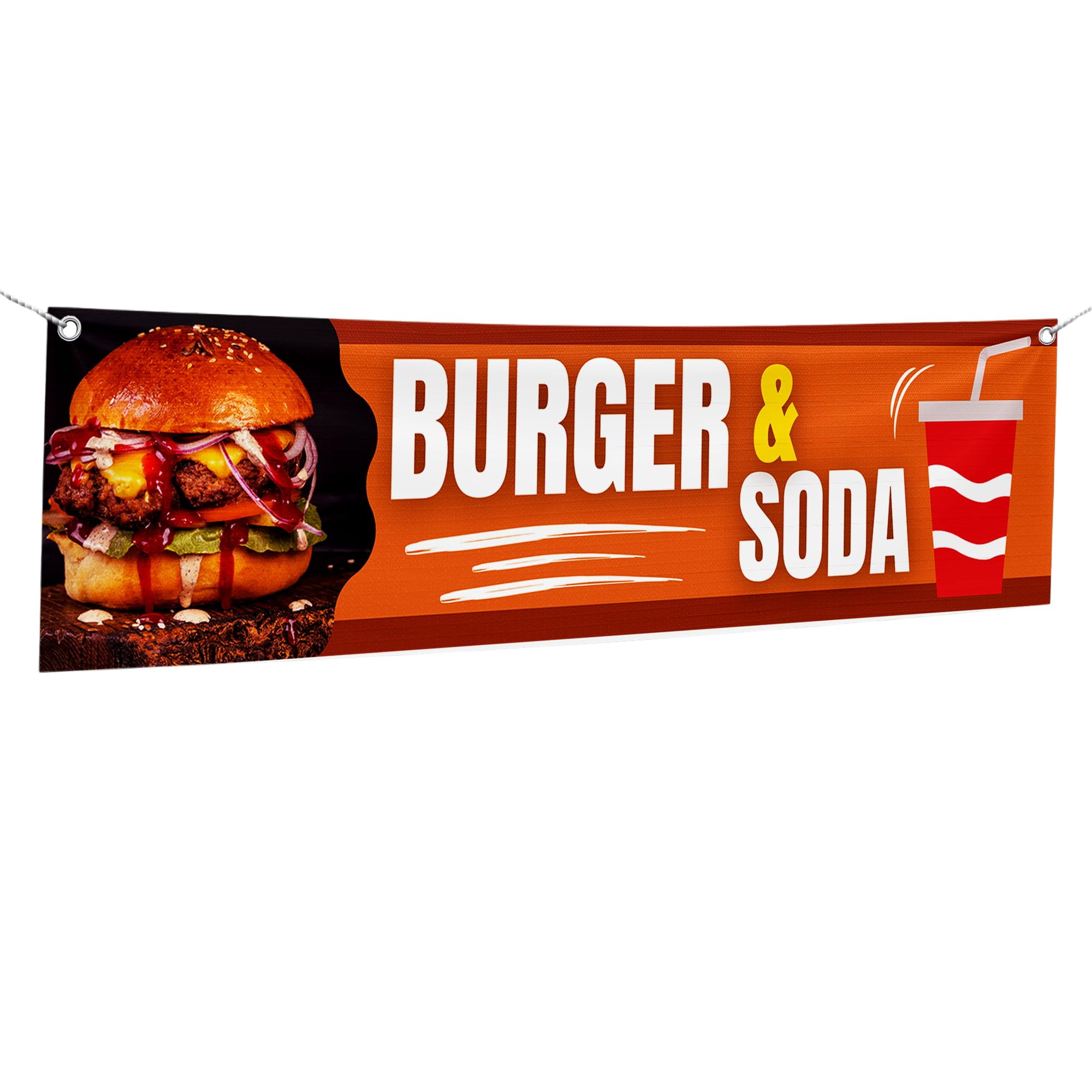 Burger and Soda Large Banners and Signs for Outdoor by DreamController ...