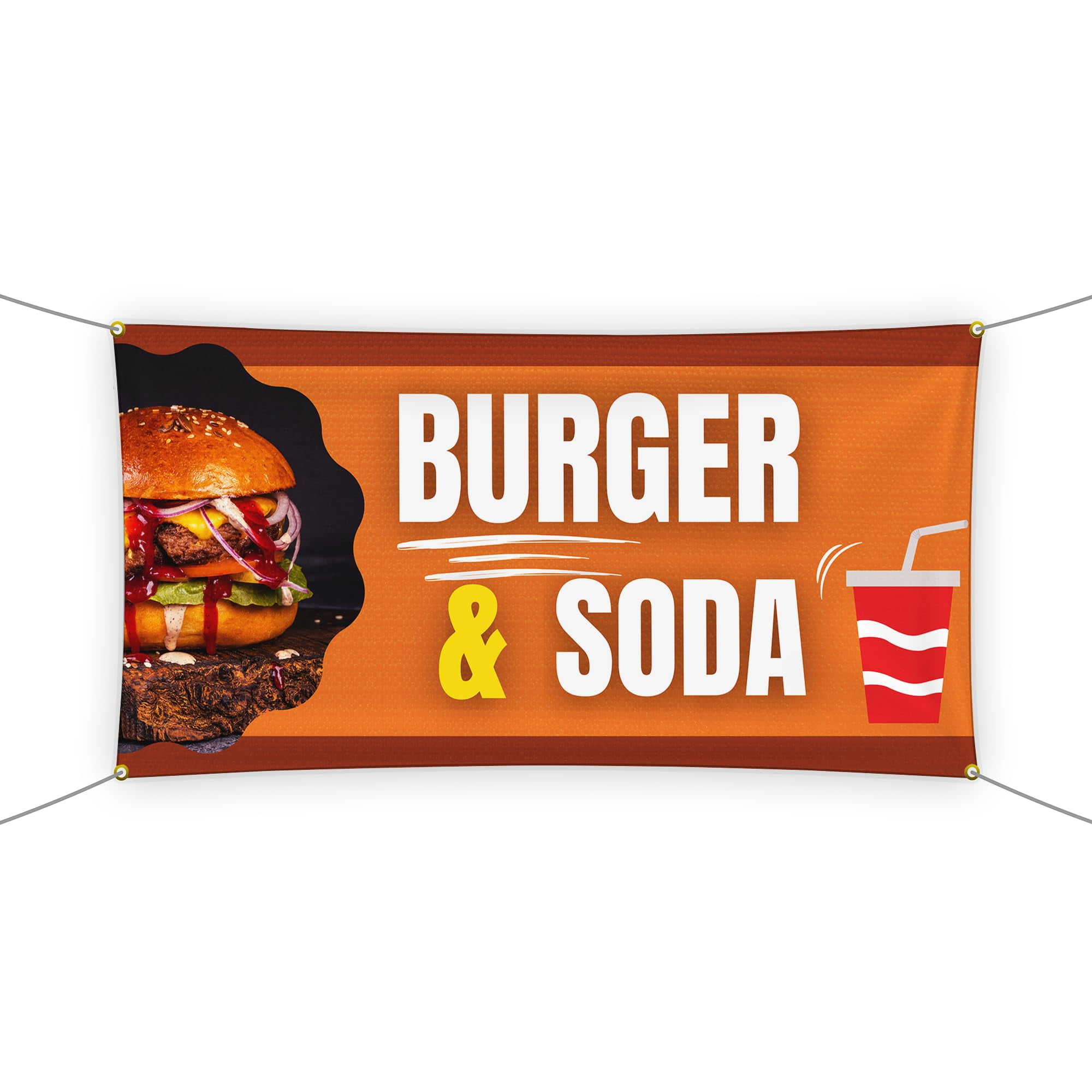 Burger and Soda Large Banners and Signs for Outdoor by DreamController ...