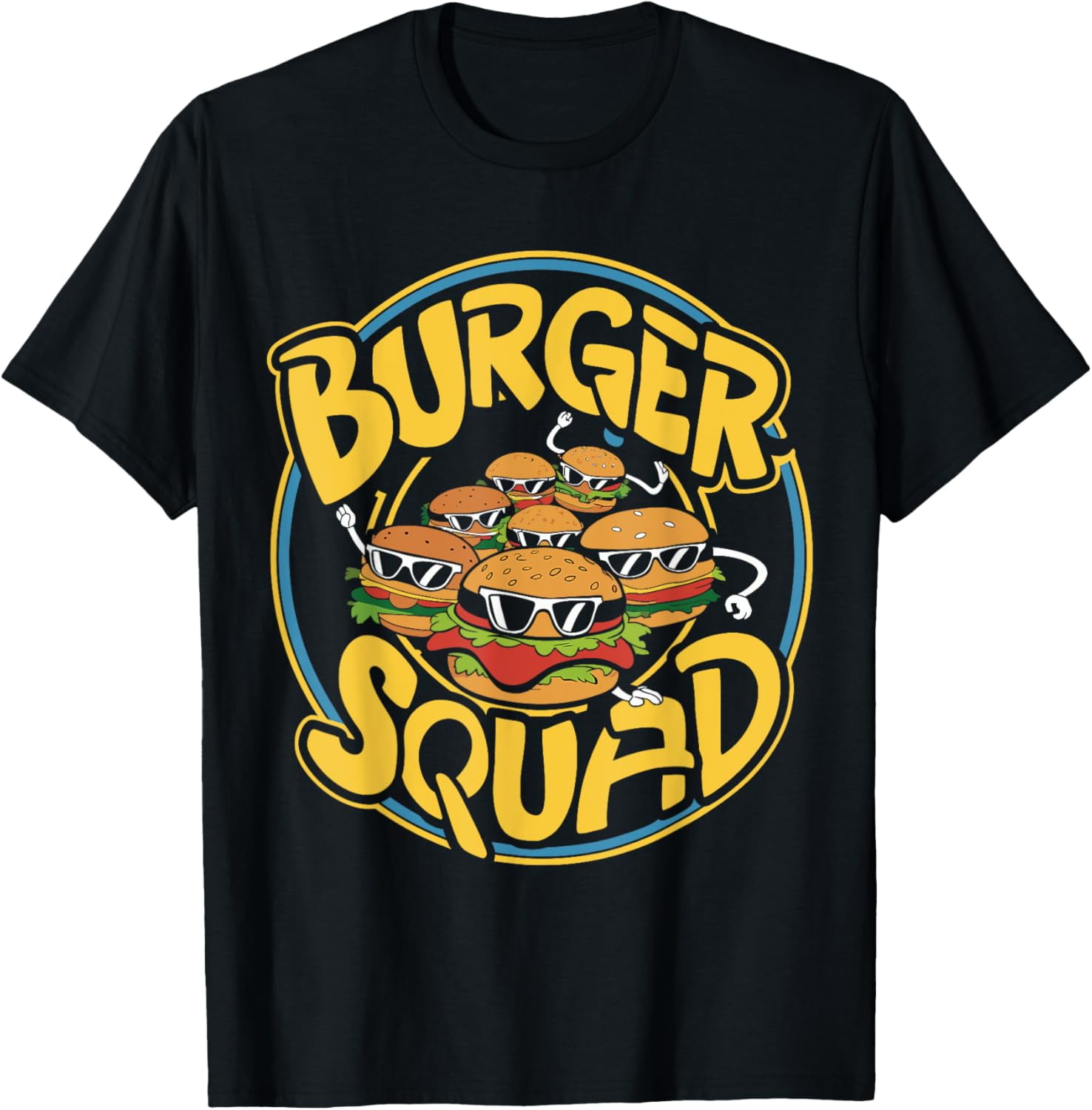 Burger Squad Funny Cheeseburger Lover Food Hamburger Crew T-Shirt ...