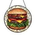 Burger Stained Glass Suncatcher Window Hanging, Funny Kitchen Theme ...
