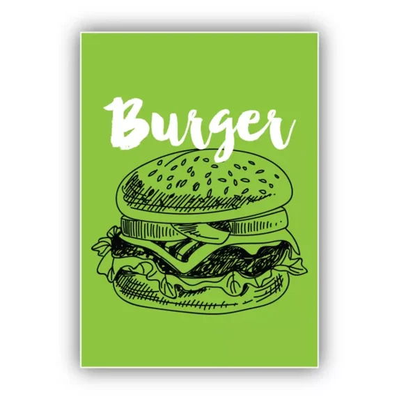 Burger Sticker Phone Decal Water Bottle Stickers Car Decals, Laptop ...