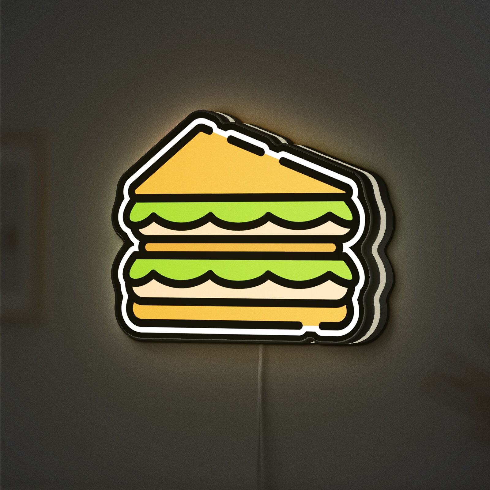 Burger-Style Sandwich 3D Novelty Light Box for Burger Joints, Bar Decor ...