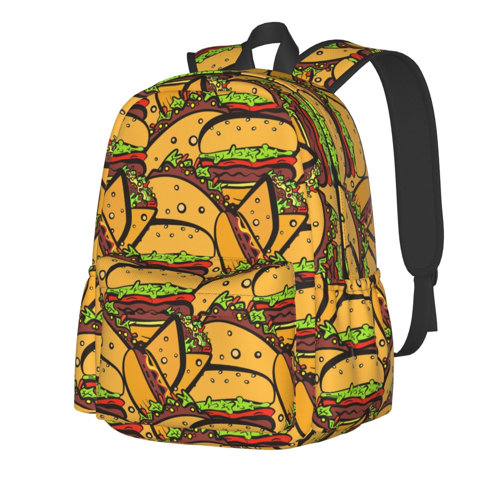 Burger Tacos Hot Dog Backpack for Men Women Laptop Backpack Hiking ...