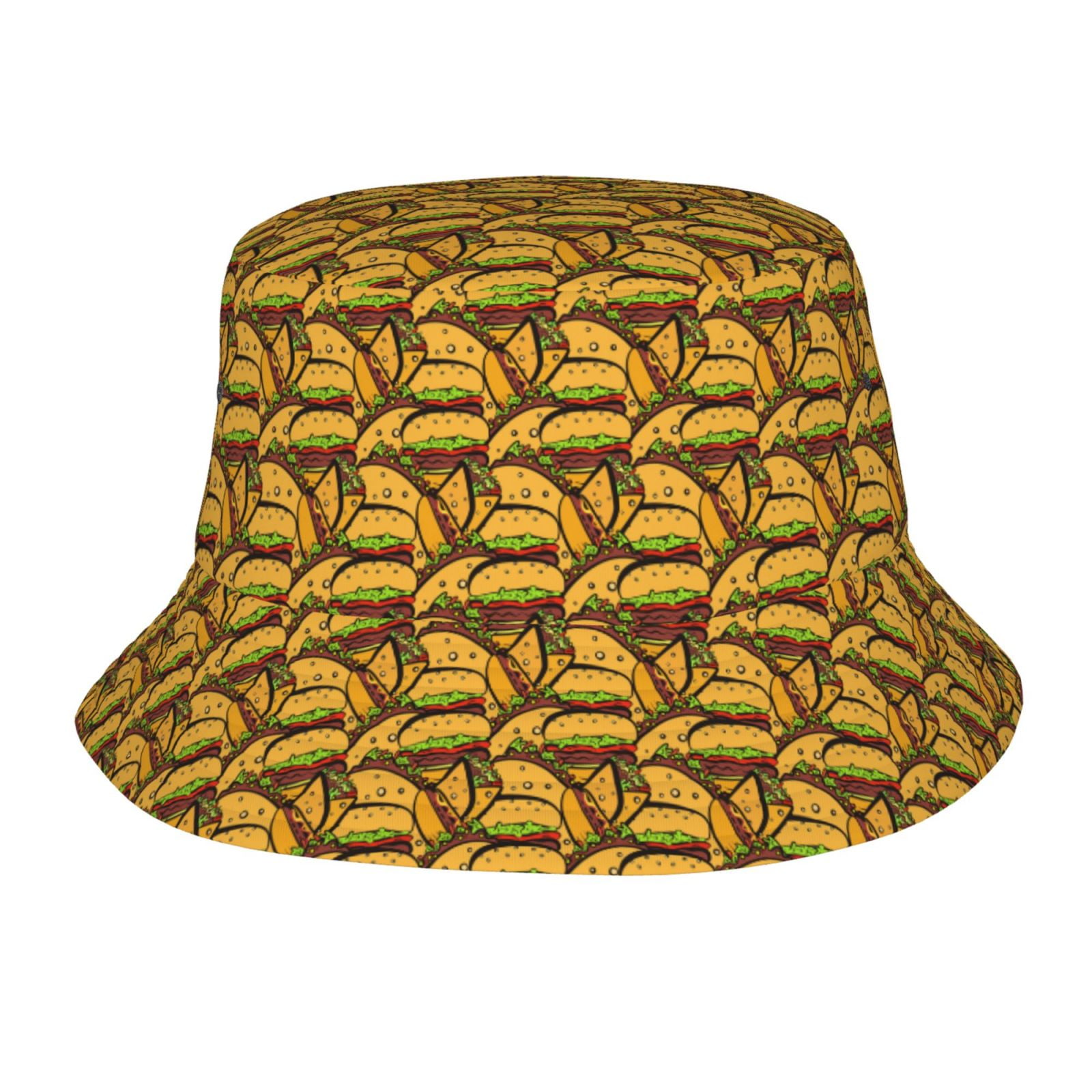 Burger Tacos Hot Dog Bucket Hats for Men Women Beach Sun Hat Outdoor ...